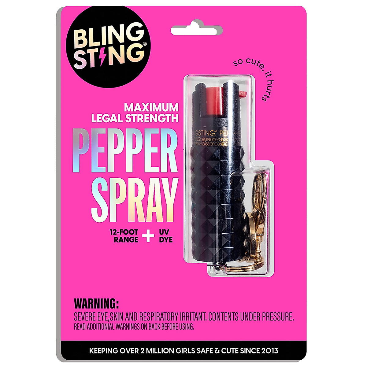 BlingSting Pepper Spray Keychain for Women Black