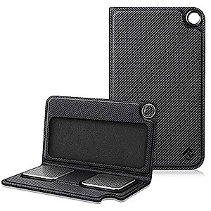 Fintie Protective Case for Alivecor Kardia Mobile, Premium PU Leather Carrying Cover with Magnetic Closure and Key Holder for KardiaMobile EKG Heart Monitor, [Not Fit KardiaMobile 6L], Black