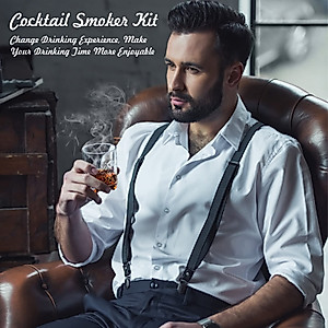 Hgsoor Whiskey Smoker Kit - Old Fashioned Drink Smoker Kit - Cocktail Smoker Kit with Torch, 4 Flavors Wood Chips, 4Ice Cubes, Bourbon Smoker Kit, Bourbon Whiskey Gifts for Men,Dad (No Butane)