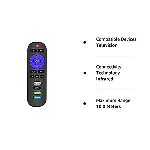 TCL/Roku TV Replacement Remote RC280 w/Volume Control Button