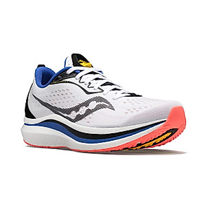 Saucony Men's Endorphin Speed 2 Running Shoe, White/Black/Vizi, 15