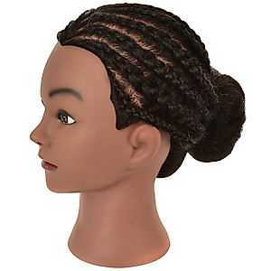 RIHANNAHAIR Mannequin Head with 100% Human Hair Manikin Cosmetology Makeup Manican Doll Display Practice Braiding Styling Training Head with Stand