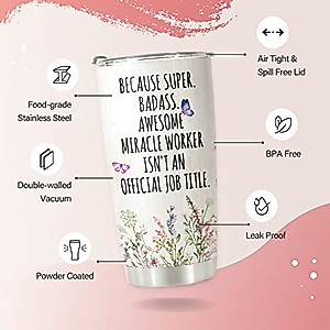 HOMISBES Chaos Coordinator gifts - Chaos Coordinator Travel Mug with Straw for Mom Coworker Boss Manager Employee - Stainless Steel Tumbler Cup 20oz