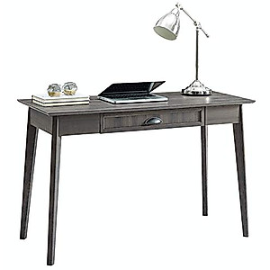 Newport Series Home Office Computer Writing Desk with Fully Extended Drawer | Laptop PC Workstation with USB Hub | Sturdy and Stylish | Easy Assembly| Smoke Oak Wood Look Accent Living Room Furniture