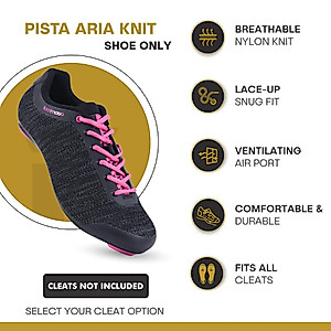 Tommaso Pista Aria Women's Cycling Shoes Dual Cleat Compatibility Spin Shoes, Indoor Cycling Bike, Road Bike Shoes, Sport Bike- No Cleats - Compatible with SPD, SPD-SL & Look Delta Cleats - Black 40