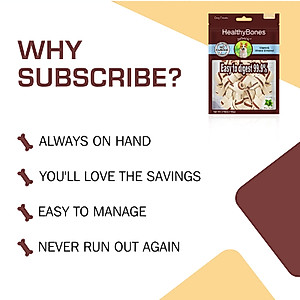 UrbanX HealthyBones Beef Rawhide Free Healthy Mini Chews for Golden Mountain Dog and Other Large Mixed Breed Dogs Great Foods for Training Rewards, 28 Count