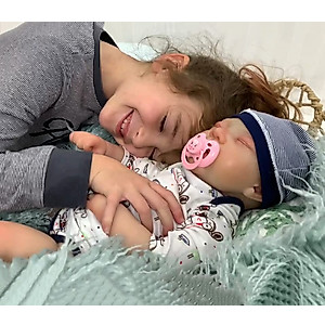 Adolly Gallery Realistic Reborn Baby Dolls Cute 20inch Soft Silicone Handmade Cloth Body Realistic Toddler Doll Lifelike Toy Gifts for Girl Age 3+ Name Bryan