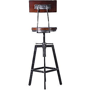 FUBIRUO 3 Piece Industrial Adjustable Bar Table Set, Kitchen Counter Height Dining Table with 2 Stools,Machinist Bar Table and Chairs Set, Bar Height Bistro Table and Swivel Pub Stools Pub Table Set