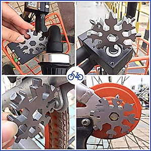 Halovin 3PCS 18-in-1 Snowflake Multi-tool, Stainless Steel Snowflake Multitool Snowflake Tool Card for Him Husband Men Boyfriend Boys, Christmas New Year's Friends Gift for Outdoor Cycling, Camping