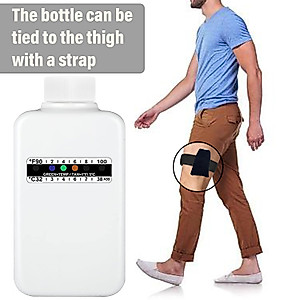 14 Pcs Urine Test Complete Kit,Includes 2 Empty Bottles,10 Adhesive Temperature Test Strip,Hidden Leg Strap Oxford Pouch,Temperature Test Urine Strip Sticker,Portable Travel Urine Test Bottle