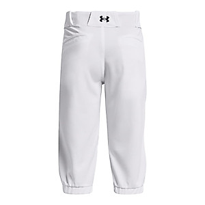 Under Armour Girls Utility Softball Pants 22, (100) White / / Black, Medium