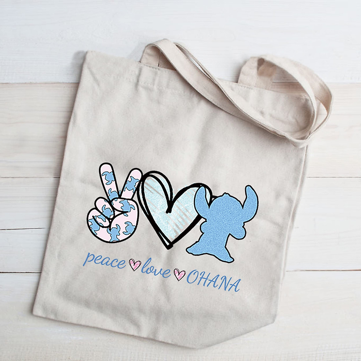 JXGZSO Cartoon Love Gift Hawaiian Bags Party Peace Love Cosmetic Bag With Zipper Movie Inspired Makeup Bag (Peace Love Cartoon Shopping)