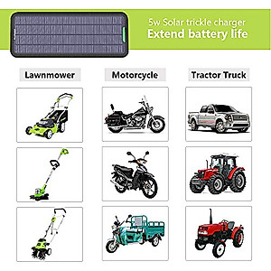 ALLPOWERS 18V 12V 5W Portable Solar Panel Car Boat Power Solar Panel Battery Charger Maintainer for Automotive Motorcycle Tractor Boat RV Batteries