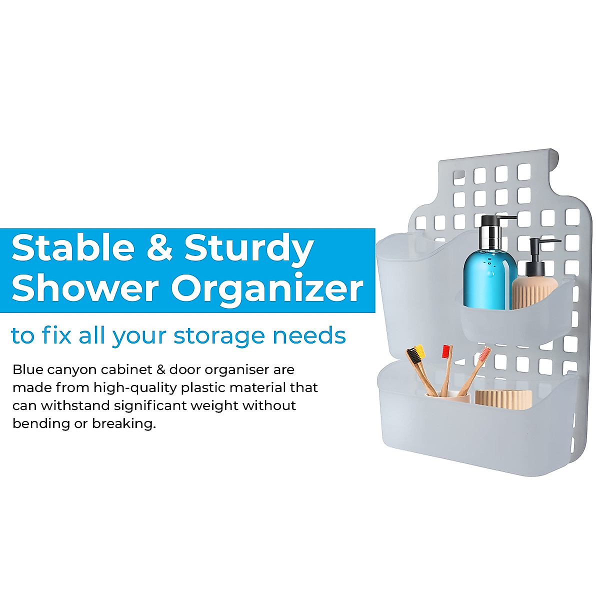 Blue Canyon 2 Tier Over Cabinet Basket, Over Door Cabinet Organiser Kitchen Storage, No Drill Bathroom Shelf, Non-Rusting Storage Shelves, Over Cabinet Storage, Over Cabinet Door Storage