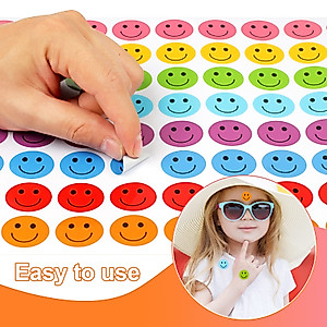 Smiley Face Stickers 1800Pieces, Happy Face Stickers 1in/2.5cm, Small Stickers for Kids Reward Chart (8 Colors)