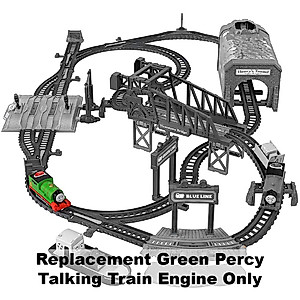 Thomas and Friend Replacement Part for Thomas and Friends Playset Talking Thomas and Percy Train Set - GLK80 ~ Replacement Green Percy Talking Train Engine, Green, Red, Black, White