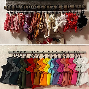 AJulyBee Curtain Rings with Clips, 40 PCS Heavy Duty Shower Curtain Clip for Tension Rods, 1.5 inch Rustproof Curtain Hangers Hook, Set of 40-Black(Interior Diameter 1.5")