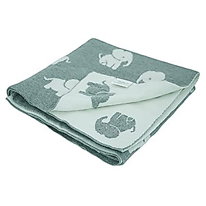 Soft Knit Baby Blanket 100% Organic Cotton | GOTS Certified | Receiving and Swaddle Blankets | Neutral for Boy, Girl for Newborn, Infant and Toddler 40 x 30 inches (Elephant)