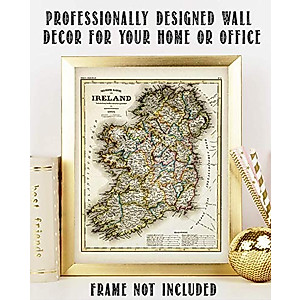Ireland Map from 1844-11x14 Unframed Art Print Poster - Great Vintage Irish Home Decor Gift Under $15