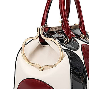Style Strategy red patent leather 2in1 purses for women handbag with wallet Satchel pattern Shoulder crossbody bags for women