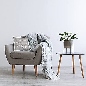 Stupell Industries Everything's Fine Sassy Sarcastic Phrase Design by Daphne Polselli Pillow, 18 x 18, Grey