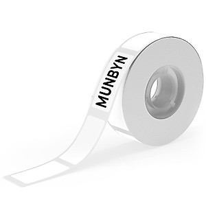 MUNBYN Thermal Label Tape for Penguin Bluetooth Label Maker Machine, 15 x 30mm 210 Labels/Roll, Self-Adhesive Label for Home, Office, School (White)