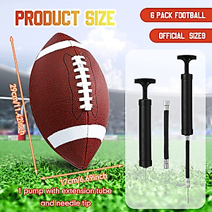 Jerify Composite Leather Footballs Official Size Composite Leather Balls Leather Inflatable Footballs with Pump Indoor Outdoor Footballs Bulk for Training and Recreational Play(6 Pcs)