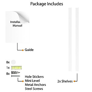 Wallniture Denver White 84" Picture Ledge Shelf for Living Room Decor, Floating Shelves for Wall Decor, Long Shelf Set of 2 for Bedroom, Hallway