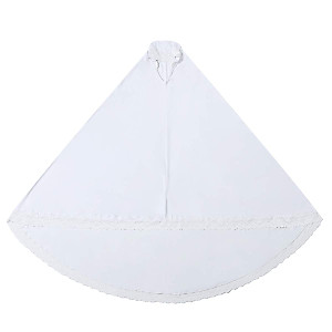 khalat Women's Elegant Hijab Lace Trim Muslim Islamic Ramadan Soft Lightweight Hijab Long Scarf White