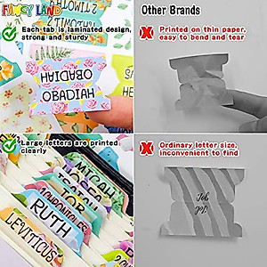 Decorative Laminated Bible Tabs 100PCS Cute Bible tabs for Women and Girl 66 Book Tabs 34 Blank Tabs for Old and New Testament