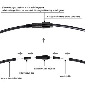 Kigauru 4Pcs Bicycle Cable Adjusters Aluminum Alloy Brake Cable Gear Shift Connector CNC Machining Bike Shifter Cable Adjuster Compatible 4mm / 5mm Derailleur Speed Adjustment Screws