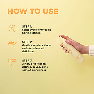 BOUNCE.ME Curling Gel Spray by DESIGNME | Frizz-Free Curl Defining Gel - Refresh Curls, Waves, Coils | Non-Crunchy, Non-Sticky Formula - Climate Control Styling, 7.77Oz