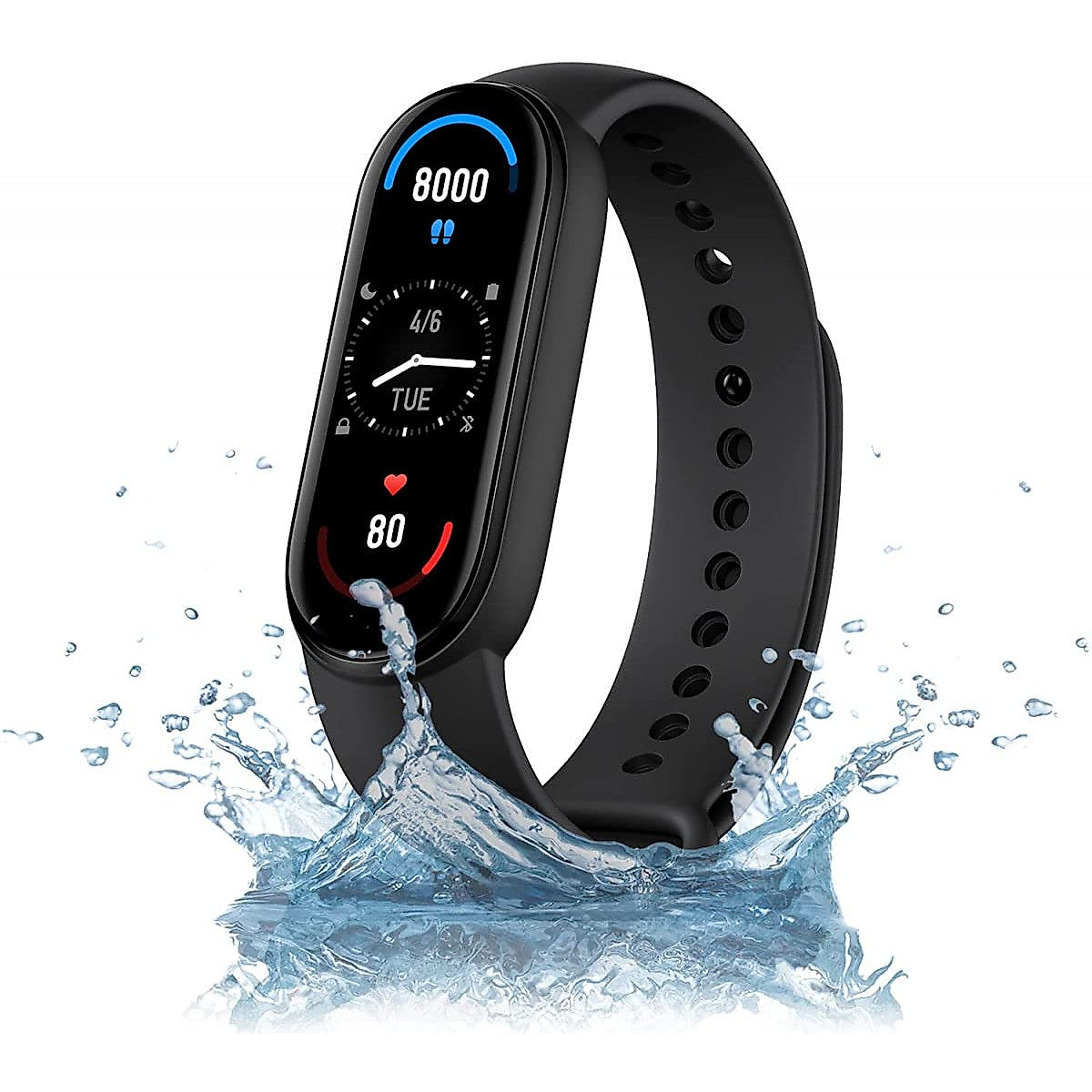 Xiaomi Mi Smart Band 6 40% Larger 1.56'' AMOLED Touch Screen, Sleep Breathing Tracking, 5ATM Water Resistant, 14 Days Battery Life, 30 Sports Mode, Fitness, Steps, Sleep, Heart Rate Monitor