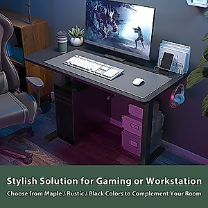 Our Modern Space Height Adjustable 44 Inches MANUAL Standing Desk - Ultra Durable Home Office Large Rectangular Computer or Laptop Sit Stand Workstation Table - 44 x 24 inches - BLACK