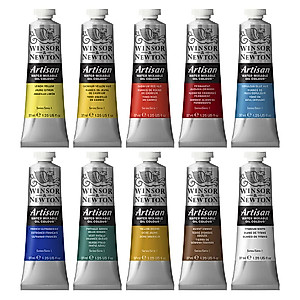 Winsor & Newton Artisan Water Mixable Oil Color Paint Set, 1.25-oz (37ml) Tubes, Set of 10