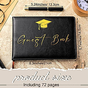 Leather Graduation Guest Book with Signing Pen Graduation Party Supplies Graduation Guest Signature Book 2023 Grad Party Sign in Guest Book for College, High School (Classic)