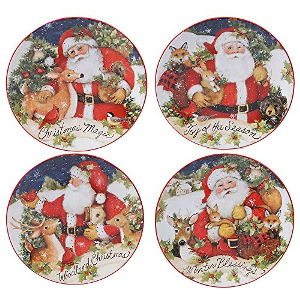 Certified International Magic of Christmas Santa 16pc Dinnerware Set, Service for 4, Multicolored