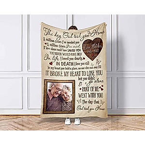 Personalized Memorial Blanket for Loss of Mom Dad in Loving Memory Photo Blanket for Loss of Loved One Custom Name Upload Photo Bereavement Gifts in Loving Memory Fleece Sherpa Blanket