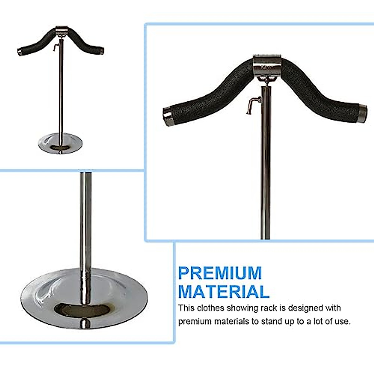 Cabilock 2PCS Stainless Steel T Shirt Display Clothes Display Stand Flexible Shoulder Stand Girl Dress Clothes Stand Metal Clothes Hanger Rack