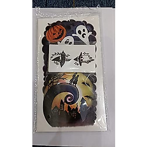 Yazhiji 40 Sheets Halloween Temporary Tattoos Pumpkin Witch Sugar Skull Tattoo Family Set Tats for Women Men Boys and Girls