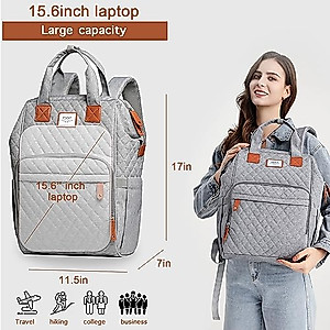 TIIOCTI Women's Laptop Backpack - 15.6" Compartment - Travel & Business Ready - Stylish Gray Design for Professionals