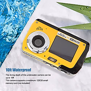 Digital Camera for Photography, 4K 56MP 18X 10ft Waterproof Digital Camera, Front and Rear Dual Screen Camera HD 3.0in Digital Camera, 1700mAh.(HD F5)