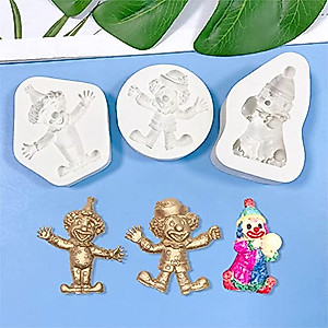 3D Halloween Clown Silicone Rubber Flexible Food Safe Mould Clay Resin Ceramics Candy Fondant Candy Chocolate Soap Mould Silicone Molds For Baking Epoxy Resin Baking Cakes Resin Crafts Resin Casting