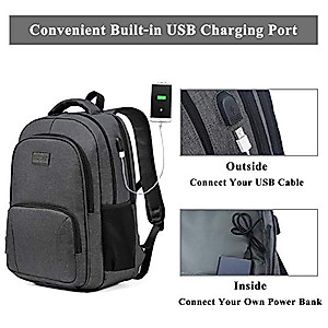 VASCHY Laptop Backpack, Carry on Business Travel Backpacks for Women Men with Laptop Compartment USB Port