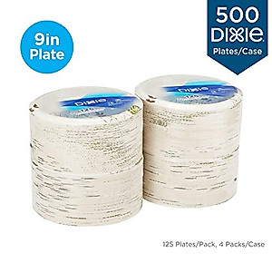 Dixie 8.5” Medium-Weight Paper Plates by GP PRO (Georgia-Pacific), Pathways, UX9WS, 500 Count (125 Plates Per Pack, 4 Packs Per Case)