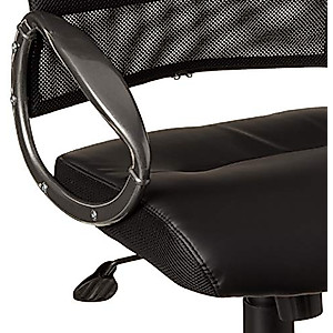 Boss Office Products Mesh Back Task Chair with Pewter Finish in Black