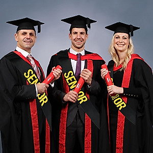 6Pcs Black Senior 2025 Sash with Gold Printing Letters, 2025 Graduation Celebrations Sashes, Class of 2025 Sash for Graduation Party, Senior Cheer Sashes, Cheerleader Sash, Class Competition Sashes