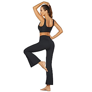 Women's Light Impact Sports Bra Sports Yoga Bra with Removable Cups Daily Wear Black XL