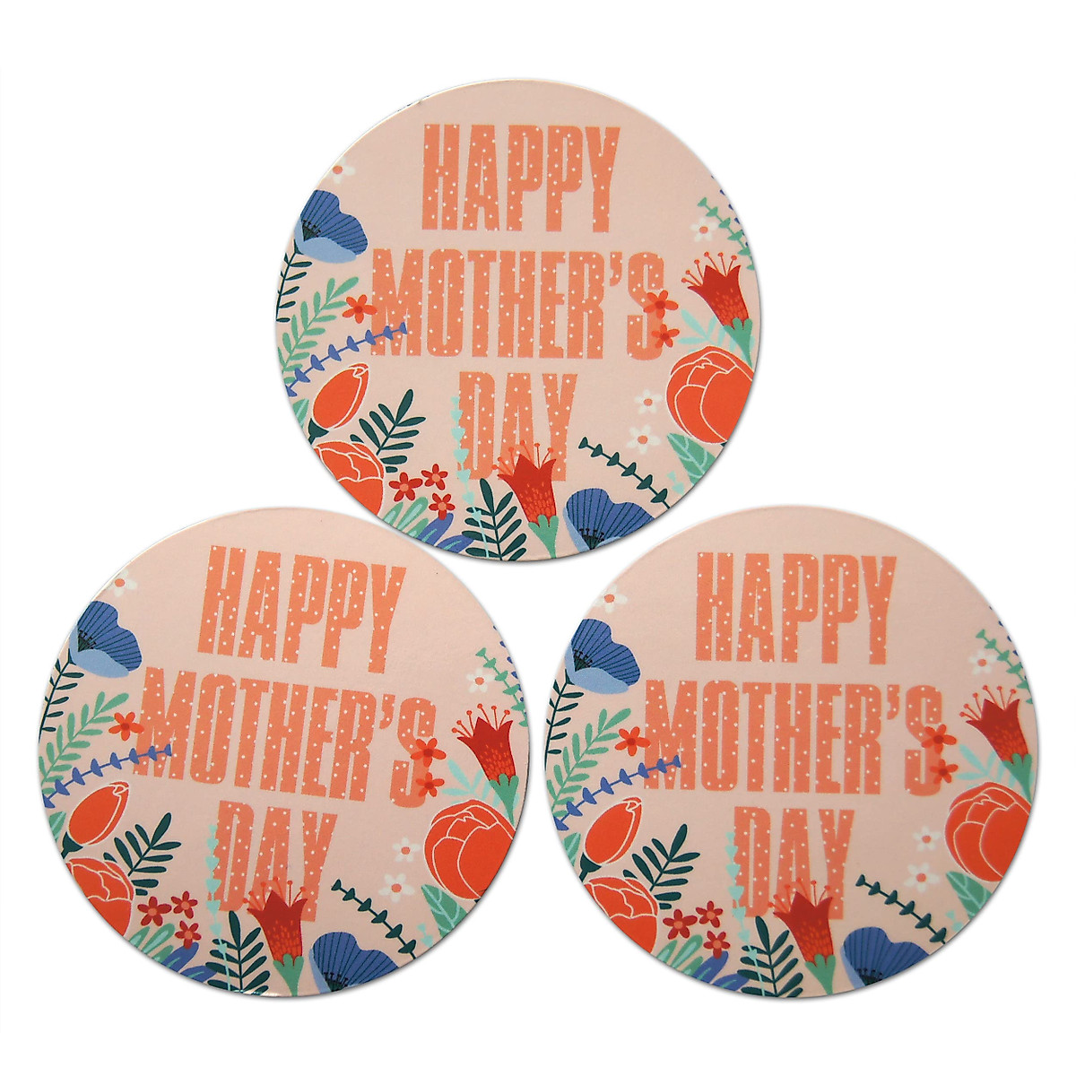 Novel Merk Mother’s Day Refrigerator Magnets, Small Circle Flowers in Bloom Design for Fridge, Gifts, Decor, & Party Favors (10 Pack)