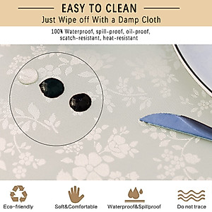 Jeloris Waterproof Vinyl Tablecloth, Rectangle Heavy Plastic Tablecloth, Wipeable Spillproof Oil-Proof Vinyl Table Cover for Kitchen Dining Room (Ivory, 60" x 120")